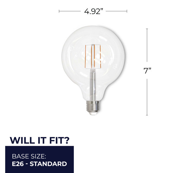 Bulbrite Industries 60 Watt Equivalent G40 E26/Medium (Standard ...